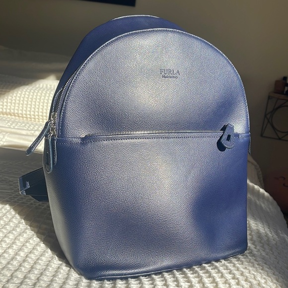 Furla | Bags | Furla Leather Backpack Blue | Poshmark